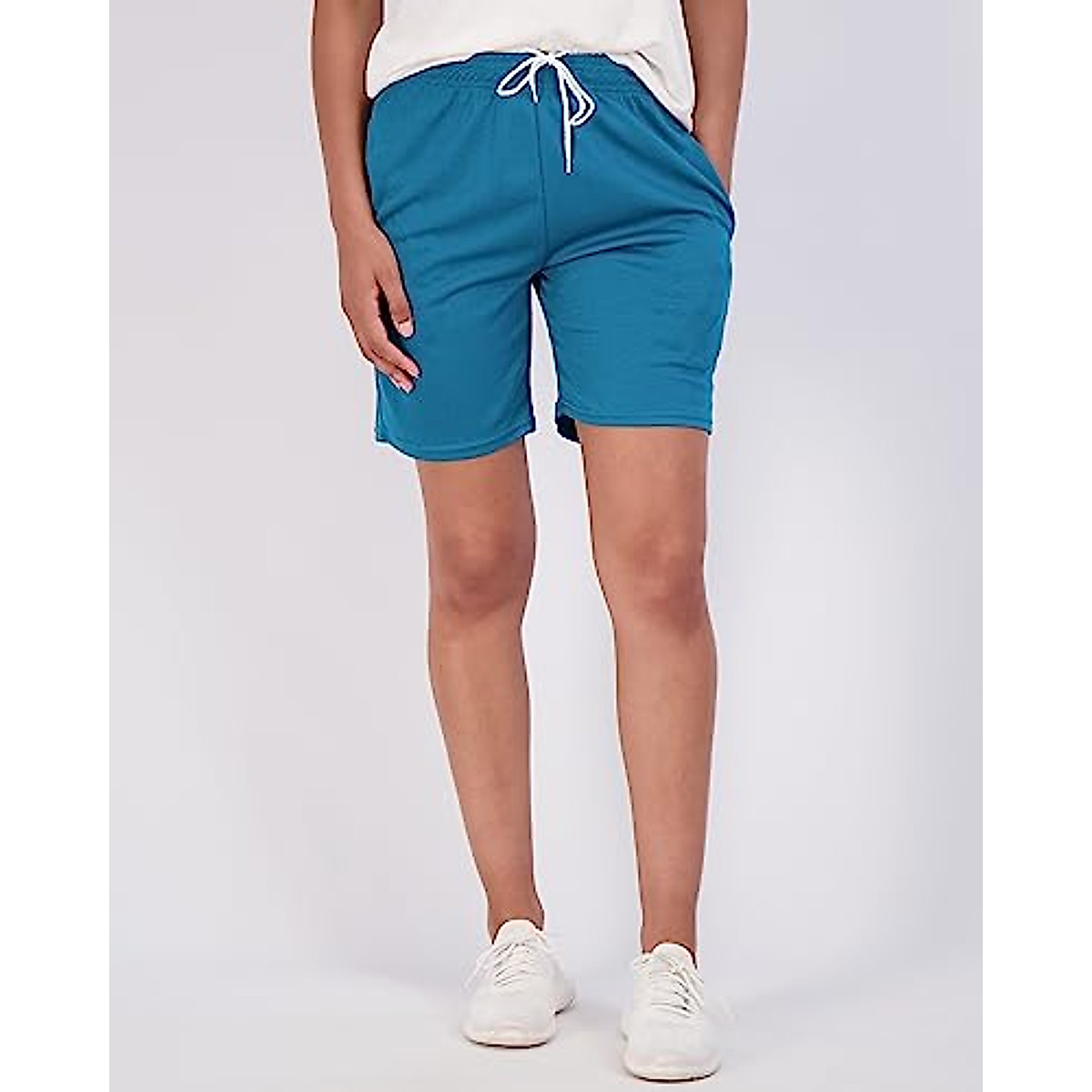 4-Pack: Womens Plus Size Bermuda Active Athletic Dry Fit Womans Shorts for Women Knee Length Summer Exercise Pull on Pockets Running Sport Short Tennis Stretch Workout Gym Casual Just My - Set 10, 1X