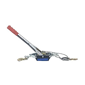 NICCOO 2 Ton Heavy Duty 2 Hook Steel Cable Dual Gear Power Ratchet Come Along Puller Tool | Power Puller | Come Along Winch | Chain Puller | 2 Ton Power Puller, Red