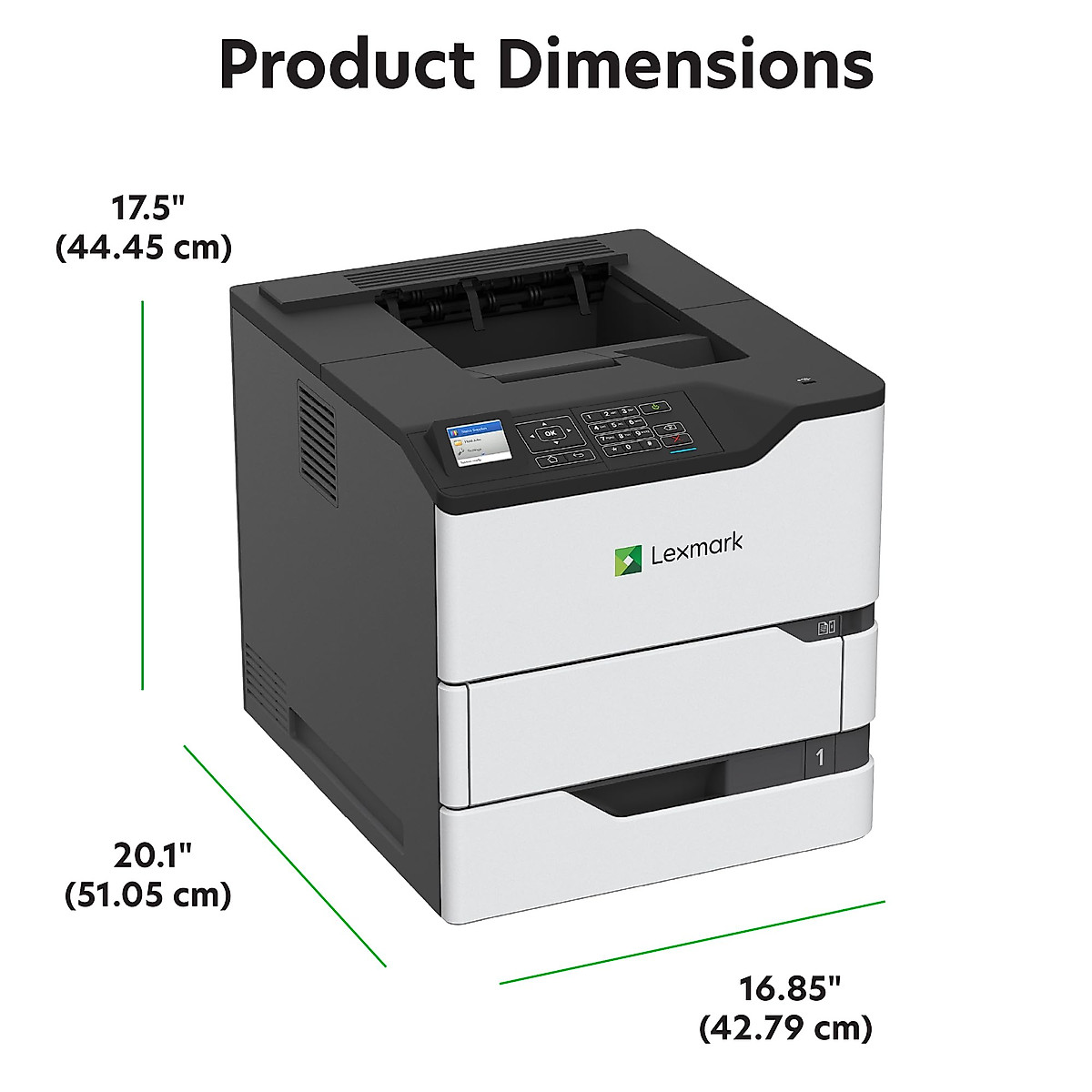 Lexmark MS820 MS821dn Laser Printer - Monochrome - 1200 x 1200 dpi Print - Plain Paper Print - Desktop - 55 ppm Mono Print - A6, Oficio, Envelope No. 7 3/4, Envelope No. 9, B5 (JIS), A4, Legal, A5, Le