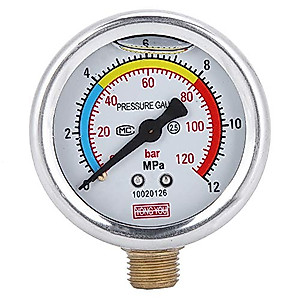 Pointer Pressure Gauge, Oil Immersed Fit for 30 40 60 Type Pump G1 4 Pressure Gauge DN8 Agricultural Supplies for Home Garden Farm