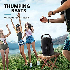 Soundcore Trance Go Outdoor Bluetooth Speaker with BassUp Technology, Sync 100+ Speakers, 24H Playtime, Waterproof, Custom EQ, App (Renewed)