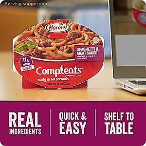 HORMEL COMPLEATS Spaghetti & Meat Sauce Microwave Tray, 7.5 oz. (7 Pack)