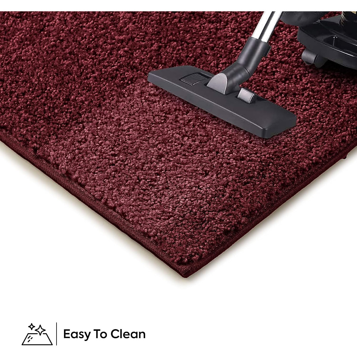 Bright House Solid Color Area Rugs Burgundy - 2' x 4' Rectangle, Indoor, Stain & Fade Resistant, Perfect for Living Room, Bedroom, Dining Room, Entryway, Doorway, Pet & Kids Friendly Rug, Wedding