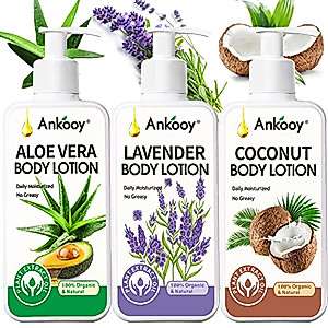 3 Pack Body Lotion for Women Dry Skin,Bulk Lotion for Men Scented Natural Body Moisturizer Aloe,Coconut,Lavender with Vitamin E, Moisturizing Body Cream With Shea Butter, Skin Lotion Body Skin Care Products Mother Day Father Day Valentine's Day Gifts for