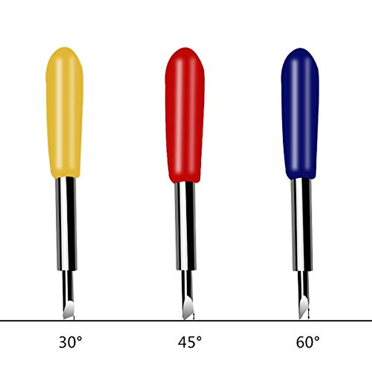 30 Pcs Replacement Blades for Explore Air 2 Blade for Maker Expression Vinyl Cutter Machines Needle for Vinyl 30 Degree 45 Degree 60 Degree Cutting Plotter Blades