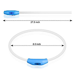 Novkin 2-Pack LED Dog Collar, Light Up Dog Collars,Rechargeable Dog Lights for Night Walking，Universal, Reusable Safety Necklace for Small Medium Large Dogs