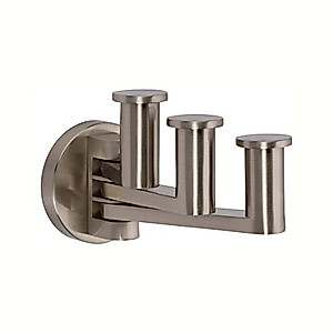 Ginger 4610T/SN Kubic Nickel-4610T, Triple Pivoting Robe Hook, Satin Nickel