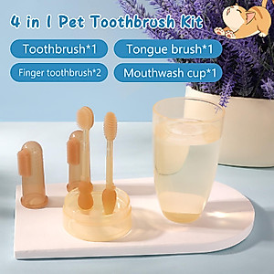 sodknow Silicone Soft Cat Dog Toothbrush (Yellow, Common) (01)