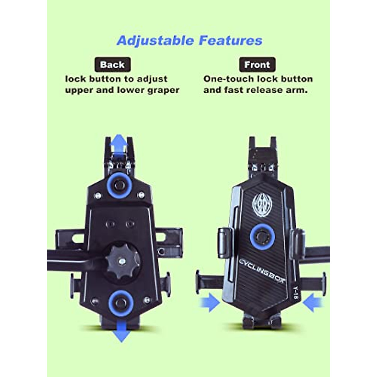 ZIDIYORUO UTV Phone Mount for 1.75"-2" Roll Cage | Aluminium Alloy Holder for Polaris RZR Can Am | Compatible with 4.7"-6.8" Smart Devices | Secure Attachment to UTV/SXS Roll Bar.