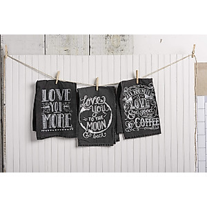 Primitives by Kathy 26904 Chalk Dish Towel, 28" x 28", Love You to The Moon