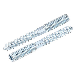 uxcell M8x25mm Hanger Bolts Double Head Dowel Screw for Wood Furniture 10pcs