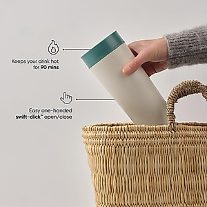 Circular & Co Reusable Coffee Cup - 16oz - 100% Leakproof Large Travel Mug - Made from Recycled Coffee Cups - Sustainble Coffee Tumbler - 360 Drinking - BPA Free - Dishwasher Safe