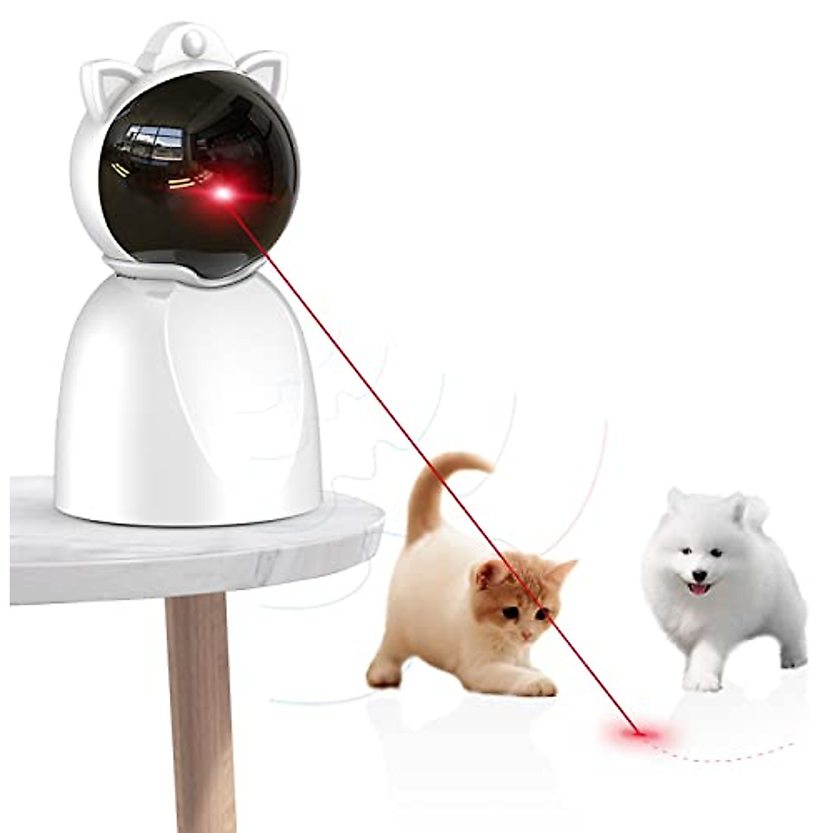 Valonii Rechargeable Motion Activated Cat Laser Toy Automatic,Interactive Cat Toys for Indoor Cats/Kittenes/Dogs,Fast and Slow Mode,1200 mAh Batterry,Circling Ranges