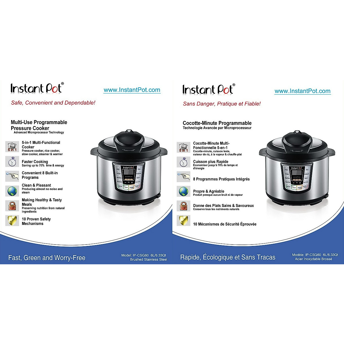 Instant Pot Lux 6-in-1 Electric Pressure Cooker, Slow Cooker, Rice Cooker, Steamer, Saute, and Warmer|6 Quart|12 One-Touch Programs