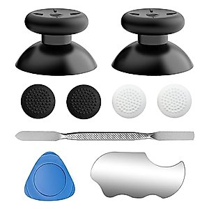 Replacement Thumbsticks for Meta Quest 2 Controller, AOLION Oculus Quest 2 Replacement Parts with 2 Intelligent Sensing Thumbsticks, 4 Thumb Grips