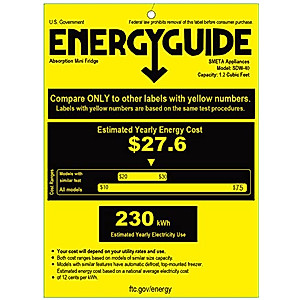 SMETA 12 Volt Refrigerator Semi Truck Refrigerator Freightliner Cascadia Drivers DC 12V|110V Compact Refrigerators RV Mini Small Fridge Upright Deep Freezers Camper Wheeler Van 36 qt 1.2 cuft Lock