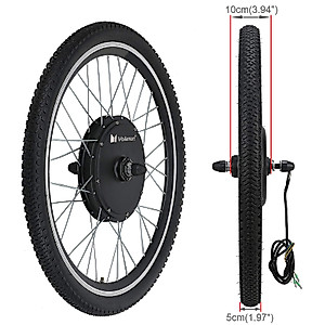 Voilamart Ebike Conversion Kit,26" 36V 500W Front Wheel Electric Bike Conversion Kit,Electric Motorbike Kit with Intelligent Controller and PAS System for Road Bike(Without Battery)