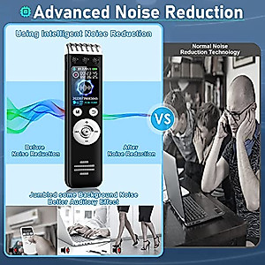64GB Digital Voice Recorder with 3500Hours Recording 150H Battery Time, Voice Activated Recorder with Playback Sound Tape Recorder for Meeting Lecture, Noise Reduction,3072KBPS,OTG Phone Connection