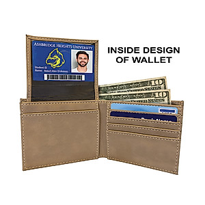 Rogue River Tactical USA American Flag We The People Constitution Men's Leather Bifold Wallet RFID Gift For Him Dad Father United States Billfold Patriotic