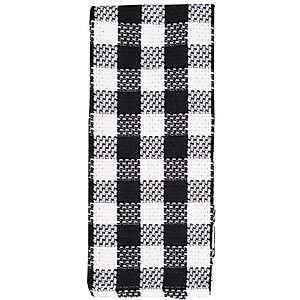 fillURbasket Buffalo Plaid Black Kitchen Towels and Dishcloths Set Check Dish Towels with Dishcloths for Washing Drying Dishes 100% Cotton 15”x 25” 8 Piece Kitchen Set