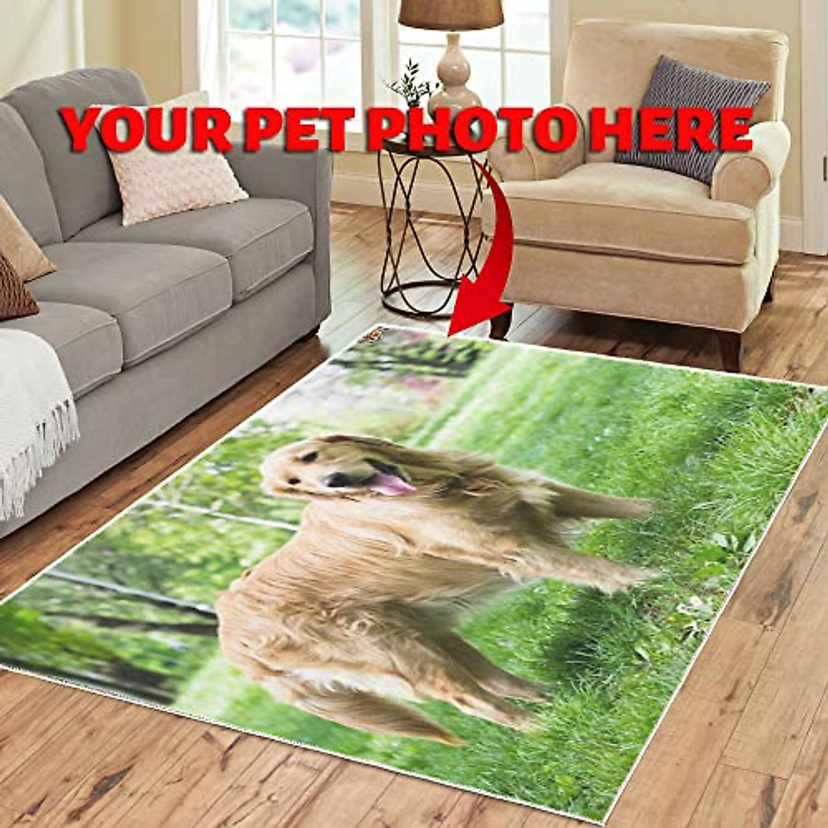 InterestPrint Floor Rugs Mat Custom Add Your Love Logo Here Modern Carpet for Home Decoration Area Rug(Multi Size)
