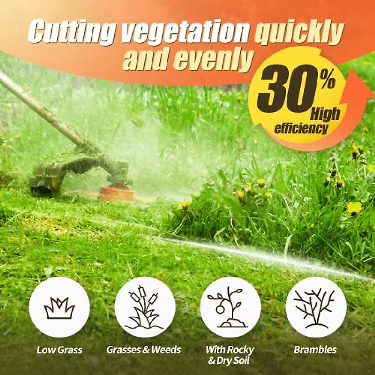 Eventronic Trimmer Line, 0.095-Inch Weed Eater String Line, Heavy Duty Weed Wacker String, 560ft Twist String Trimmer Line