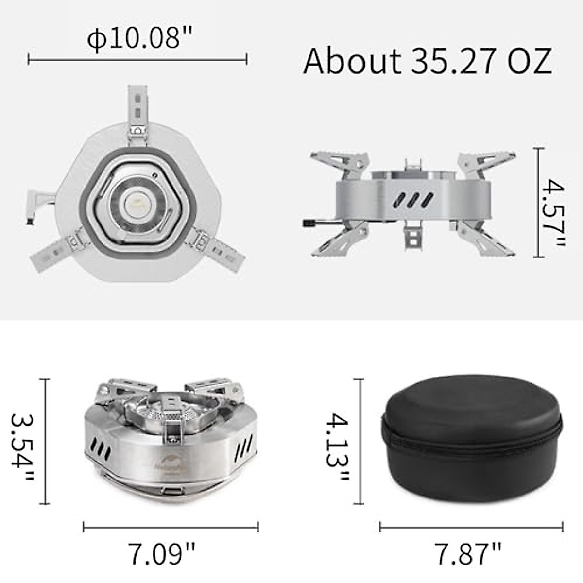 Naturehike Portable Camping Stove, Extra High Output, 15014 BTU Outdoor Stove,Backpacking Essentials, Outdoor Windproof Camp Stove, single burner stove