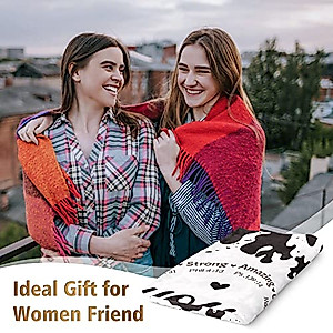 Cow Gifts for Women, Bible Verse and Cow Print Blanket, Unique Birthday Inspirational Throw Blanket Present, Soft Flannel Blanket Christian Gift for Her, Friend