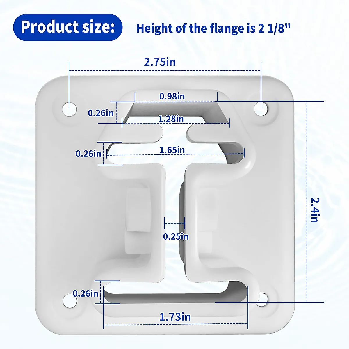 2 Pack 832414, 832414D, BUL-41-1 Ladder Flanges Replacement for Heavy Duty Resin in-Pool Above Ground Swimming Pool Ladder, Hook/Hanging Ladder Flanges, Ytpoools