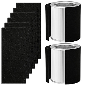 Allisfresh H-PF400 HEPA Filter Replacement Kit Compatible with H-HF400-VP H-PF400 Hunter HP400 Cylindrical Tower Air Cleaner Purifier, 2 HEPA Filters + 8 Pre-Carbon Filters