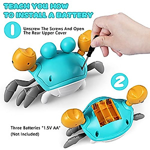 Crawling Crab Toy, Infant Tummy Time Baby Toys, Fun Interactive Dancing Walking Moving Toy Babies Sensory Induction Crabs with Music, Baby Toys 0-6 to 12-18 Months Boys Girls Toddler Birthday Gifts