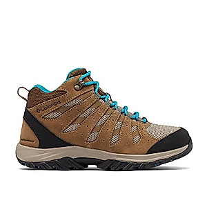 Columbia Women's Redmond III Mid Waterproof Walking Shoe Hiking, Khaki II/Sea Level, 10
