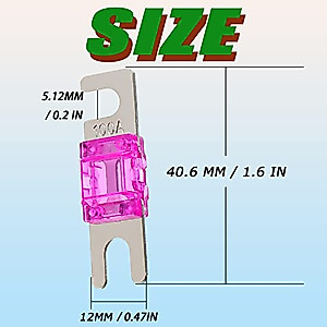 SIGANDG Mini ANL Fuse 20A, 30A, 40A, 60A, 80A, 100A, 120A, 150A for Car Marine Audio Video System Electronics Fuse（8 Pieces）