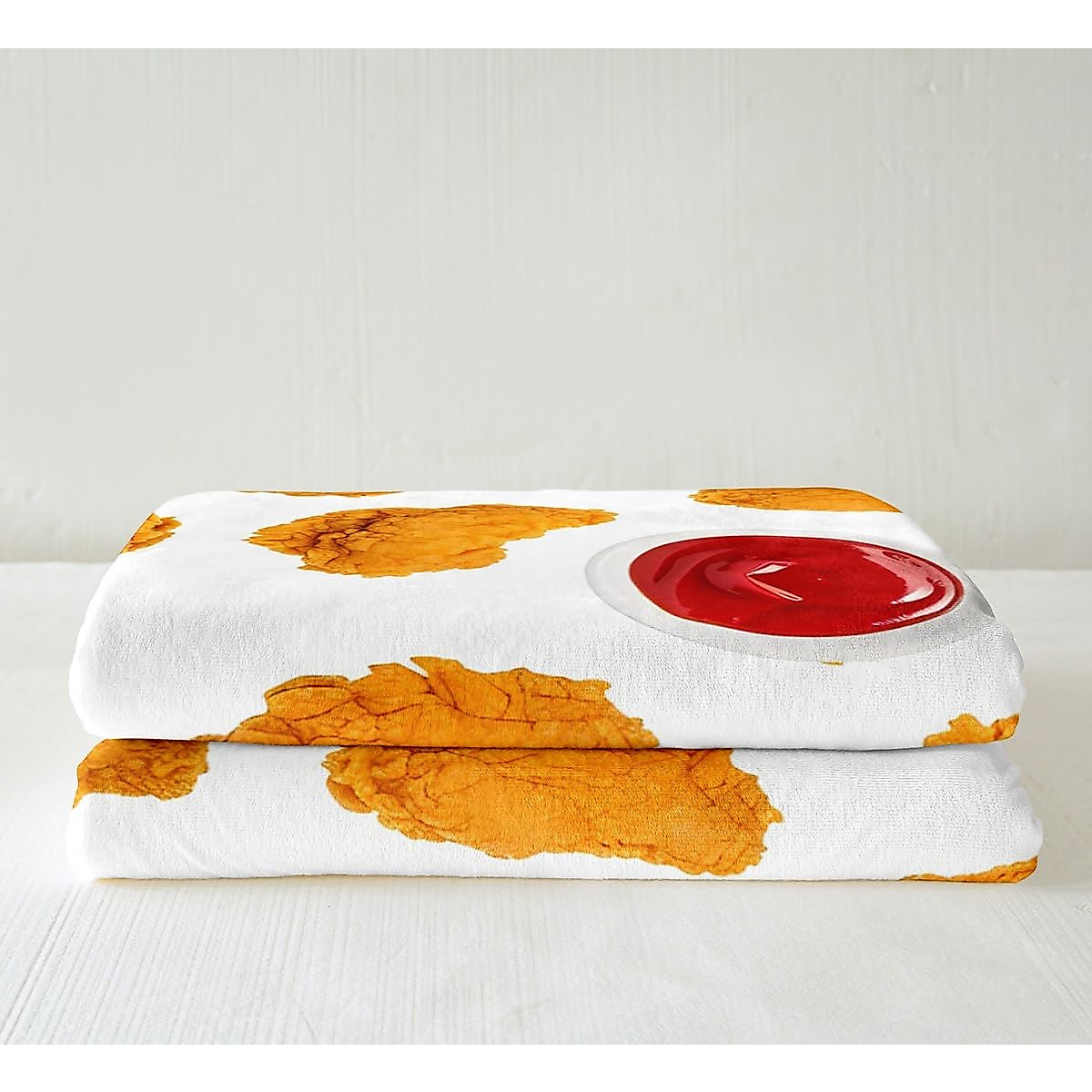 Feelyou Fried Chicken Fleece Throw Blanket Chicken Nuggets Print Sherpa Plush Blankets and Throws Soft Lightweight Flannel Fuzzy Blanket for Bed Sofa Couch 60"x80"