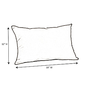 Naturesroom Sunbrella Outdoor Pillows for Patio Furniture - 19" W x 12" L x 6" T, Waterproof Lumbar Pillow with Comfort, Style & Durability Designed for Outdoor Living - Made in The USA