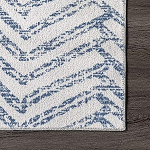 nuLOOM Rosanne Machine Washable Geometric Area Rug, 3' x 5', Blue