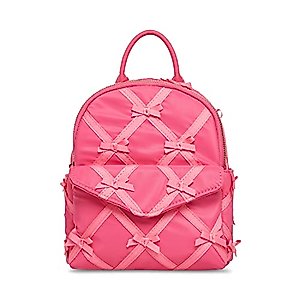 Betsey Johnson Women's Bow-Peep Nylon Mini Backpack, Pink, One Size