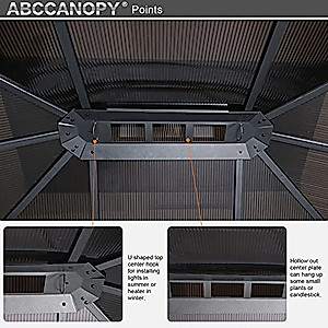 10x10 Double Roof Hardtop Patio Gazebo with Curtains and Netting by ABCCANOPY