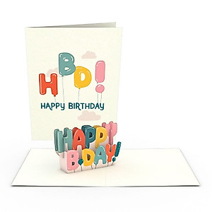 Lovepop Whimsical Birthday Notecards 4 Pack – 3D Pop-Up Greeting Cards – Assorted Fun and Floral Occasion Cards for Mothers, Family and Friends, 4 Card Set, 3.75 x 5.125 inches