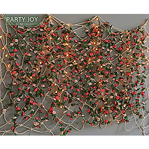 PARTY JOY 5pcs 41Ft Flower Garland Fake Rose Vine Artificial Flowers Hanging Rose Ivy Hanging Baskets Wedding Arch Garden Background Decor (Pink, 5)