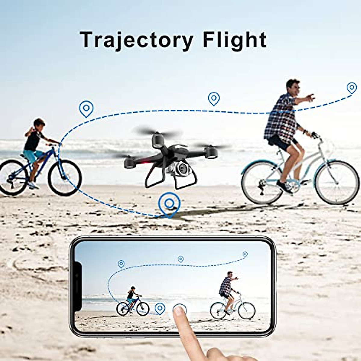 DRONEEYE 4DV14 Drone with Camera for Adults 1080P,FPV HD Live Video RC Quadcopter for Kids Beginners Toys,Altitude Hold,Gravity Sensor,Trajectory Flight,3D Flip,Gesture Control, Voice Control,2 Batterys