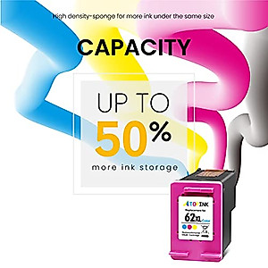 ATOPINK 62XL Color Ink Cartridge Remanufactured Ink Cartridge 62 XL | Replacement for HP 62XL 62 (1 Tri-Color) Ink Cartridge Works with Envy 5540 7640 5640 5660 Series, OfficeJet 5740 Mobile 200 250