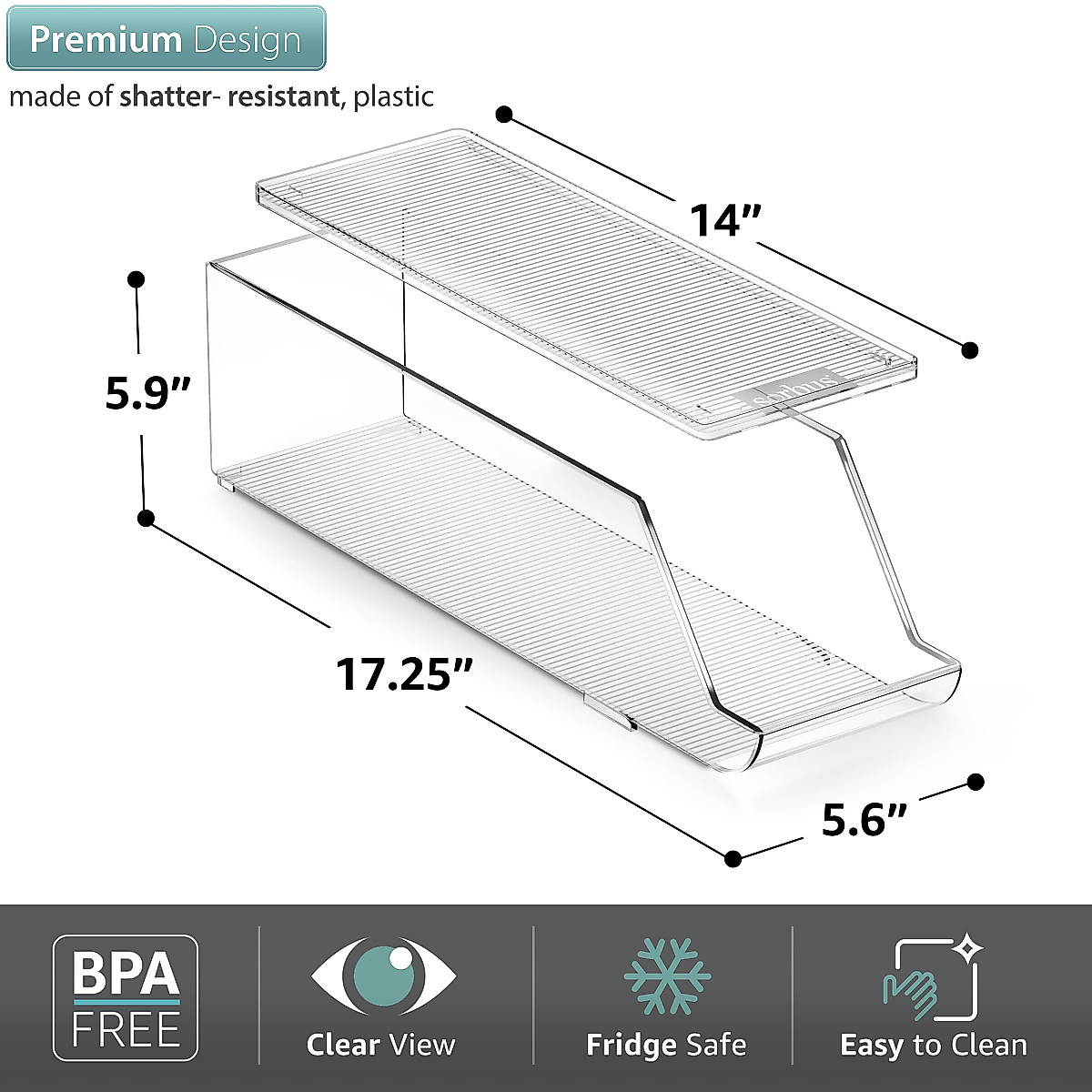 Sorbus Soda Can Organizer for Refrigerator & Egg Holder for Fridge Set, 2 Stackable Can Holder Dispenser Holds 12 Cans Each & 2 Egg Holders with Lid holds 14 eggs for Fridge, Pantry, Freezer, BPA-Free