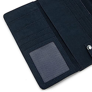 Kipling Women's Money Land, RFID Anti-Hacker Technology, Nylon Snap Wallet, Blue Bleu 2, 7.25''L x 4''H x 1''D