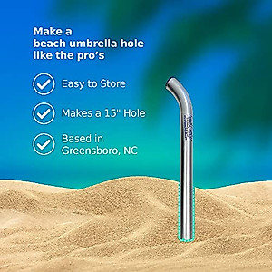 BEACHBUB Sand Gopher - Aluminum Sand Digger Tool - Make Firm Compact 15'' Holes for Beach Umbrella, Sand Anchor or Base, Beach Umbrella Accessories, Alternative to Beach Umbrella Drill or Sand Auger