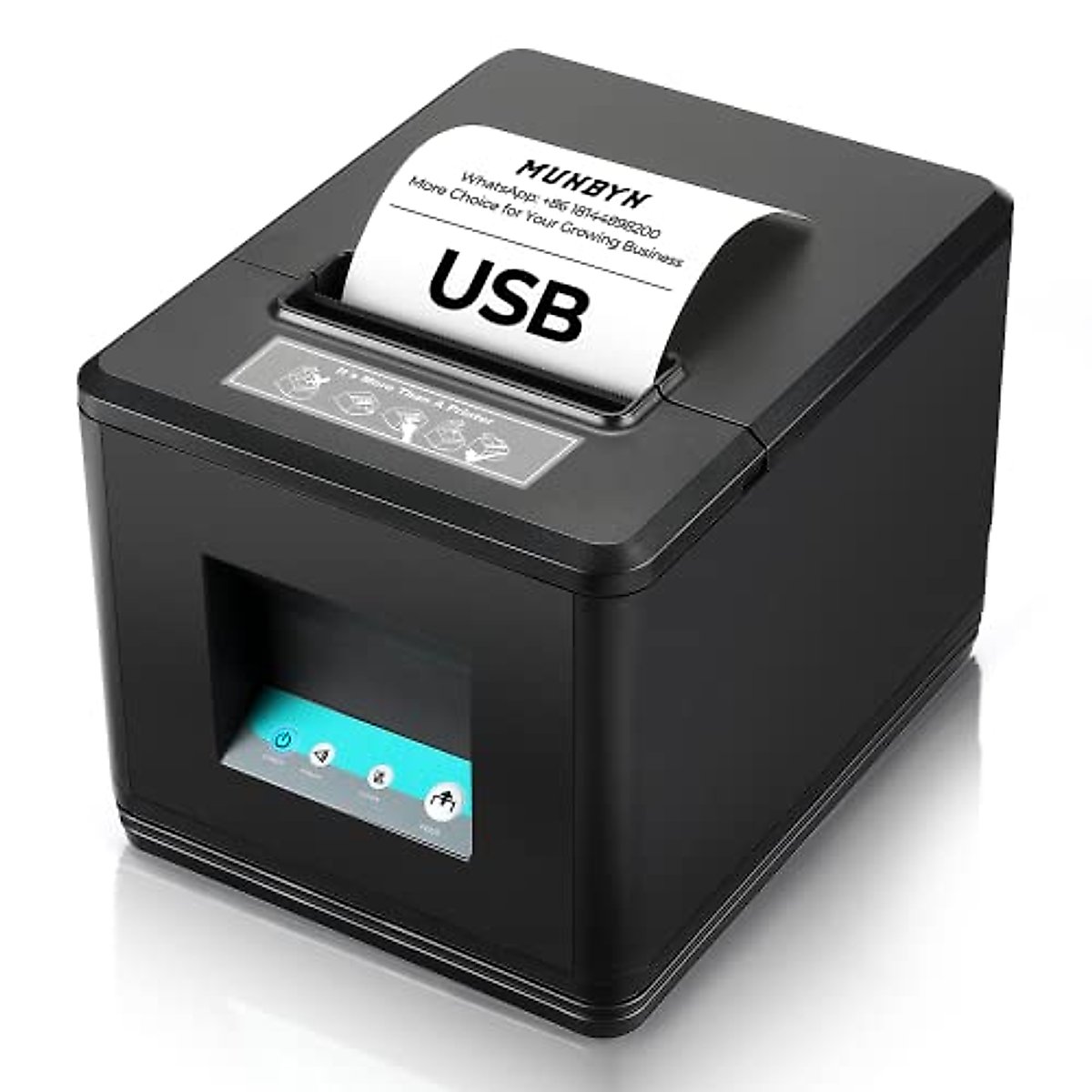 MUNBYN 80mm USB Receipt Printer, POS Printer with Auto Cutter ESC/POS Command Support Windows（Only USB Interface）