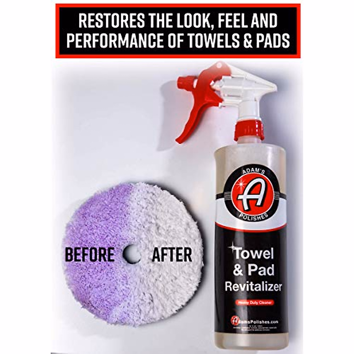 Adam's Microfiber Towel & Pad Cleaner - Keep Your Detailing Cloths, Applicators, & Pads Bright and Soft to Ensure a Scratch Free Surface - Tough on Grime, Gentle on Microfiber & Pads (32oz)