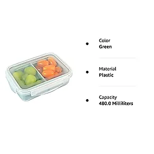 carrotez Food Storage Containers 2 Compartment, Meal Prep Container, Lunch Containers, Portion Control Container, BPA Free, Airtight Lids, Reusable, Snack Containers, 2 Cup (480ml)