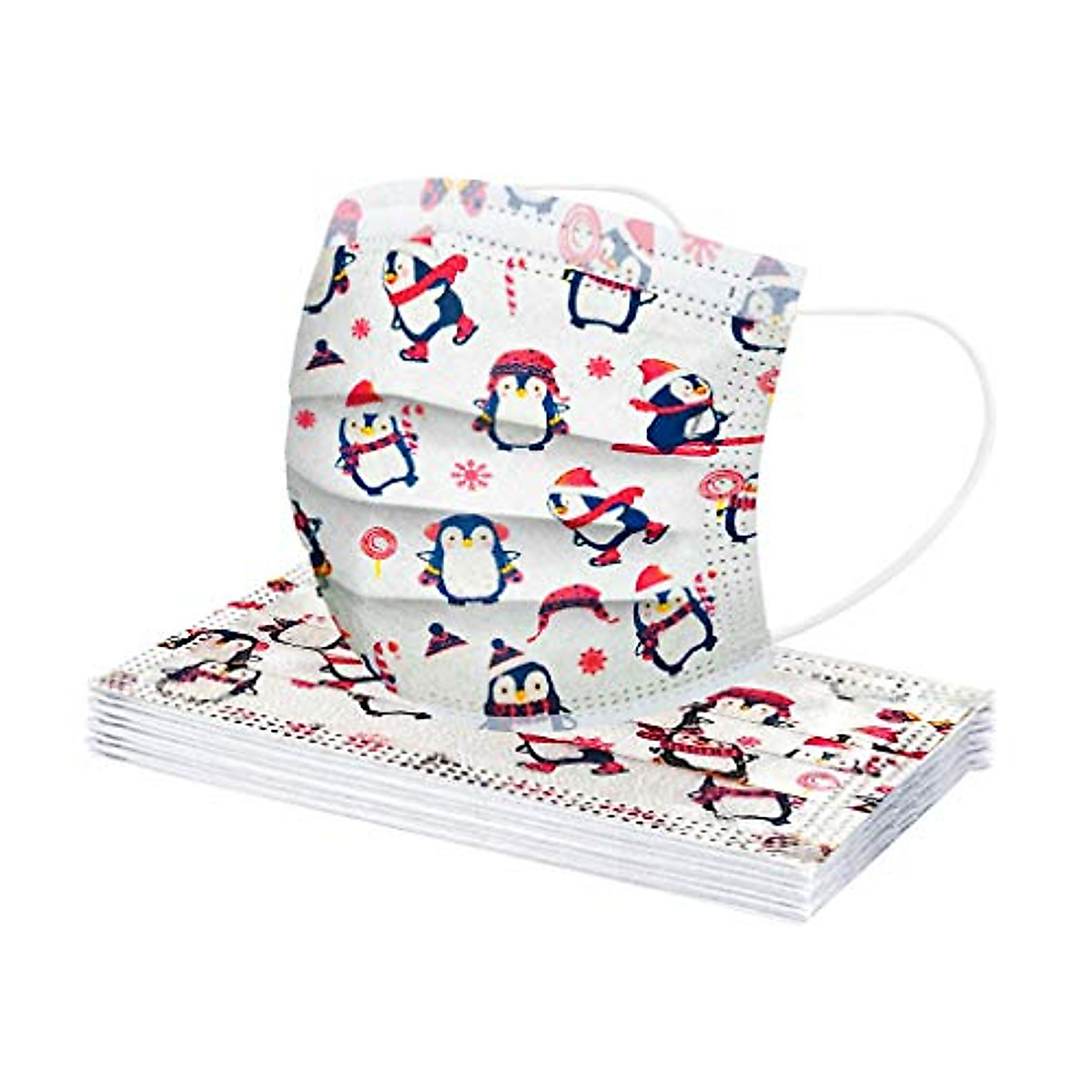 Kids Face Bandanas 50PCS - Disposable - 3Ply Ear Loop, No Washable, Breathable and Anti-Haze Dust, for Kids