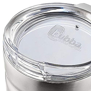 BUBBA BRANDS Envy S Vacuum-Insulated Stainless Steel Tumbler with Lid and Straw, 24oz Reusable Iced Coffee or Water Cup, BPA-Free Travel Tumbler, Steel/Clear